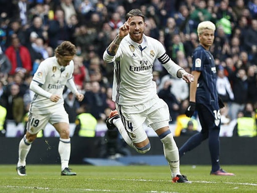 Sergio Ramos Official Real Madrid Shirt, 2016/17 - CharityStars