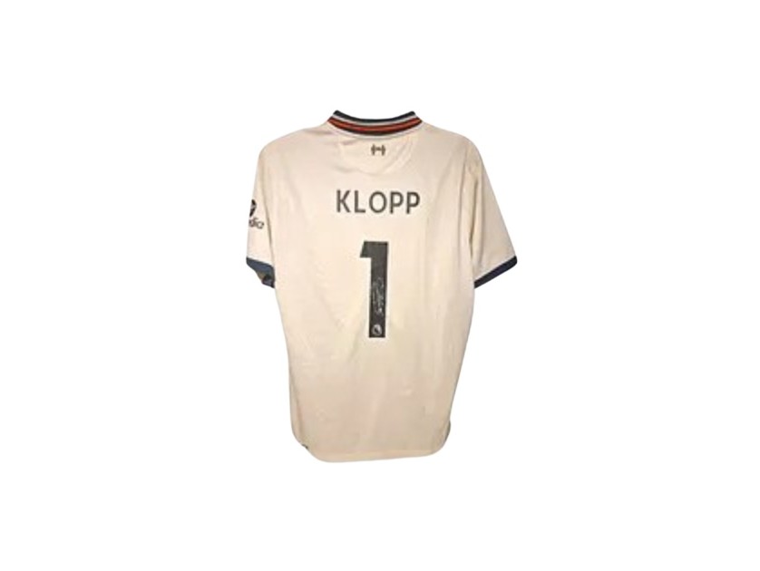 Jurgen Klopp's 2021/22 Liverpool Signed Official Away Shirt - CharityStars