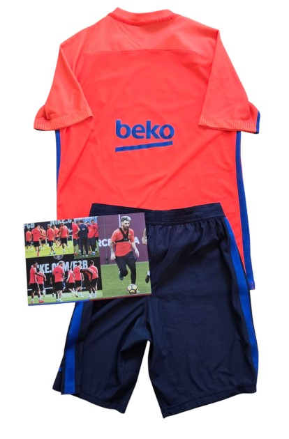 R - Messi's Barcelona Signed Training Worn Kit, 2017 - CharityStars