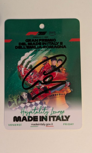 Grand Prix Emilia Romagna 2025 Pass - Signed by Lewis Hamilton e ...