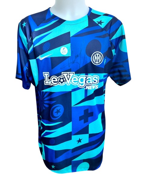 Inter Official Training Shirt - Signed by Simone Inzaghi - CharityStars