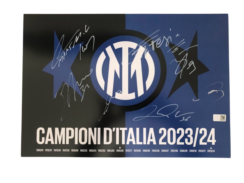 R - Scudetto Inter Poster, 2023/24 - Signed by the Squad - CharityStars