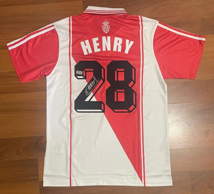 Thierry Henry's AS Monaco 1996/97 Signed Replica Shirt - CharityStars