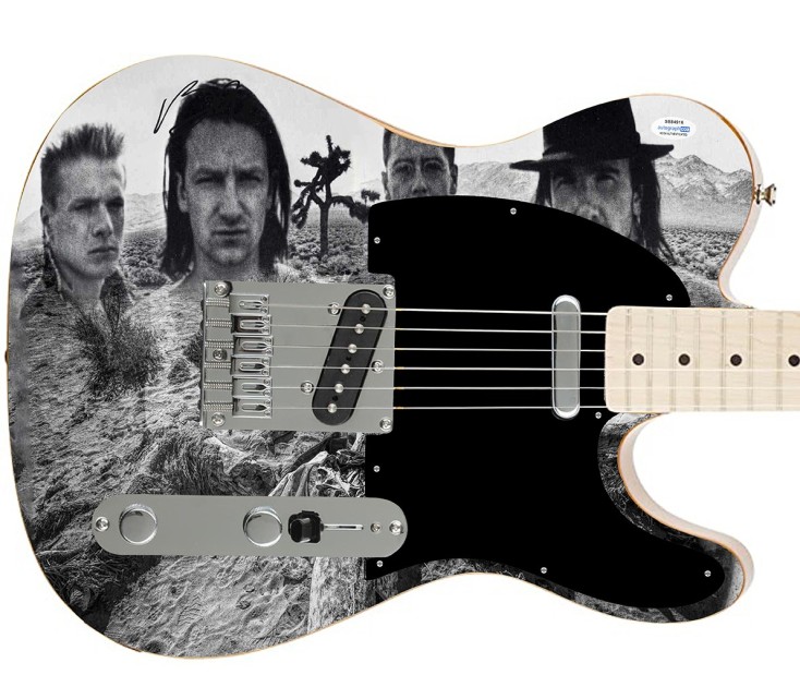 Bono of U2 Signed Custom Graphics Guitar - CharityStars
