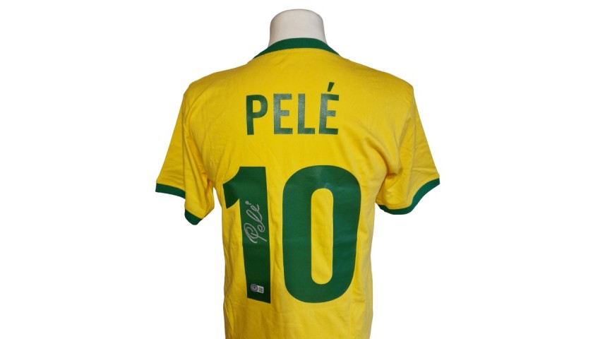 Pelé Brazil Signed Shirt - CharityStars
