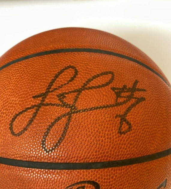 Lebron James Signed Game Used Spalding NBA Basketball - CharityStars