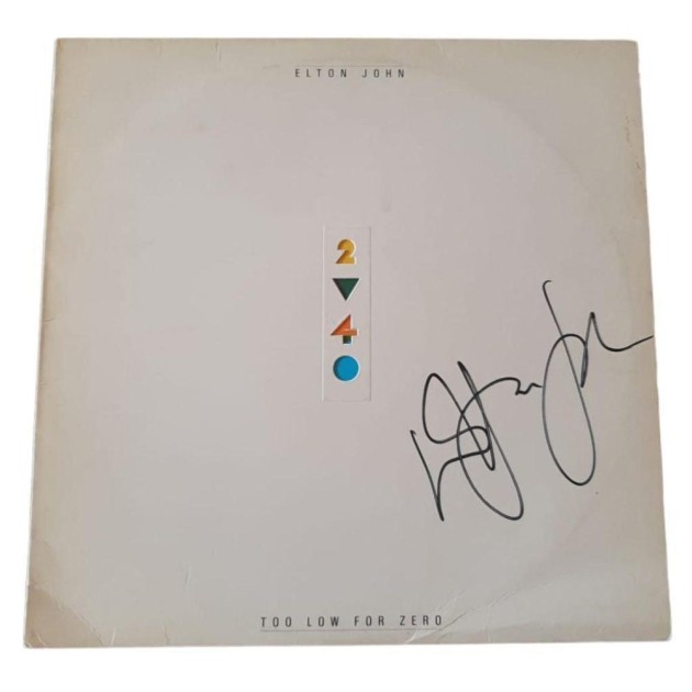 Elton John Signed 'Too Low for Zero' Vinyl LP - CharityStars