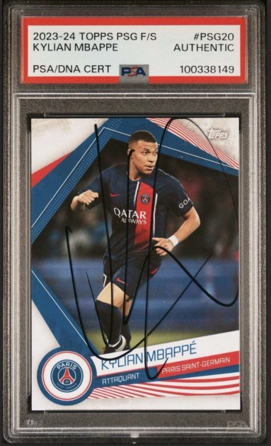 Kylian Mbappe Signed 2023-24 Topps PSG Card - CharityStars