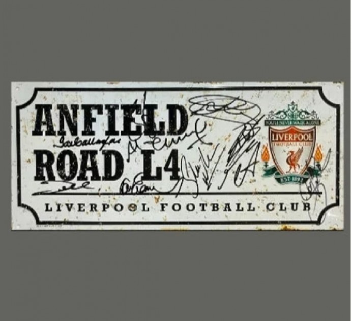 Liverpool Legends Multi Signed Road Sign - CharityStars