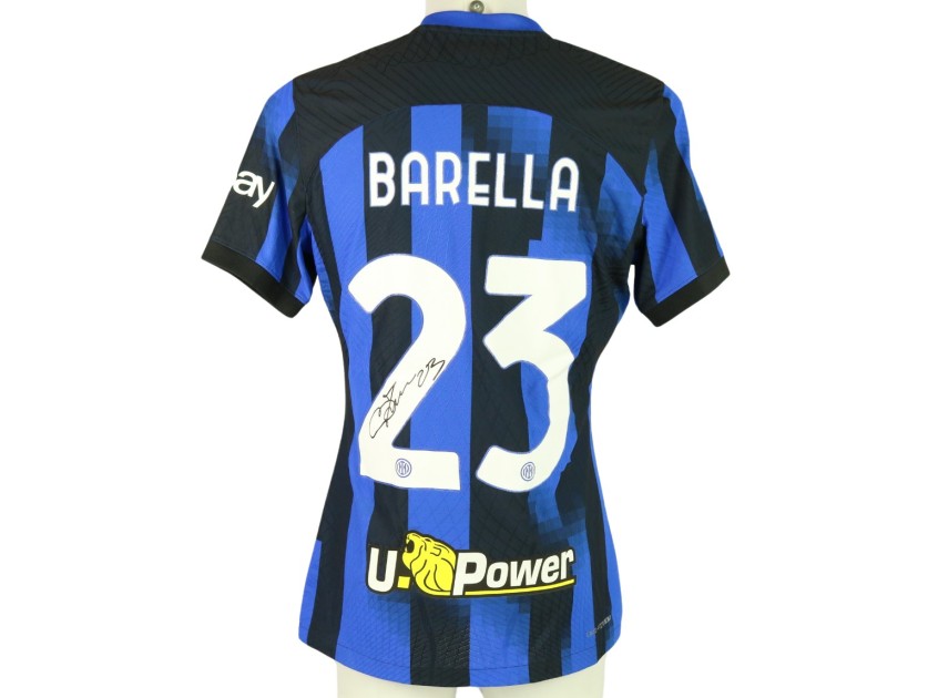 Barella's Signed Match Shirt, Inter vs Verona 2024 - CharityStars