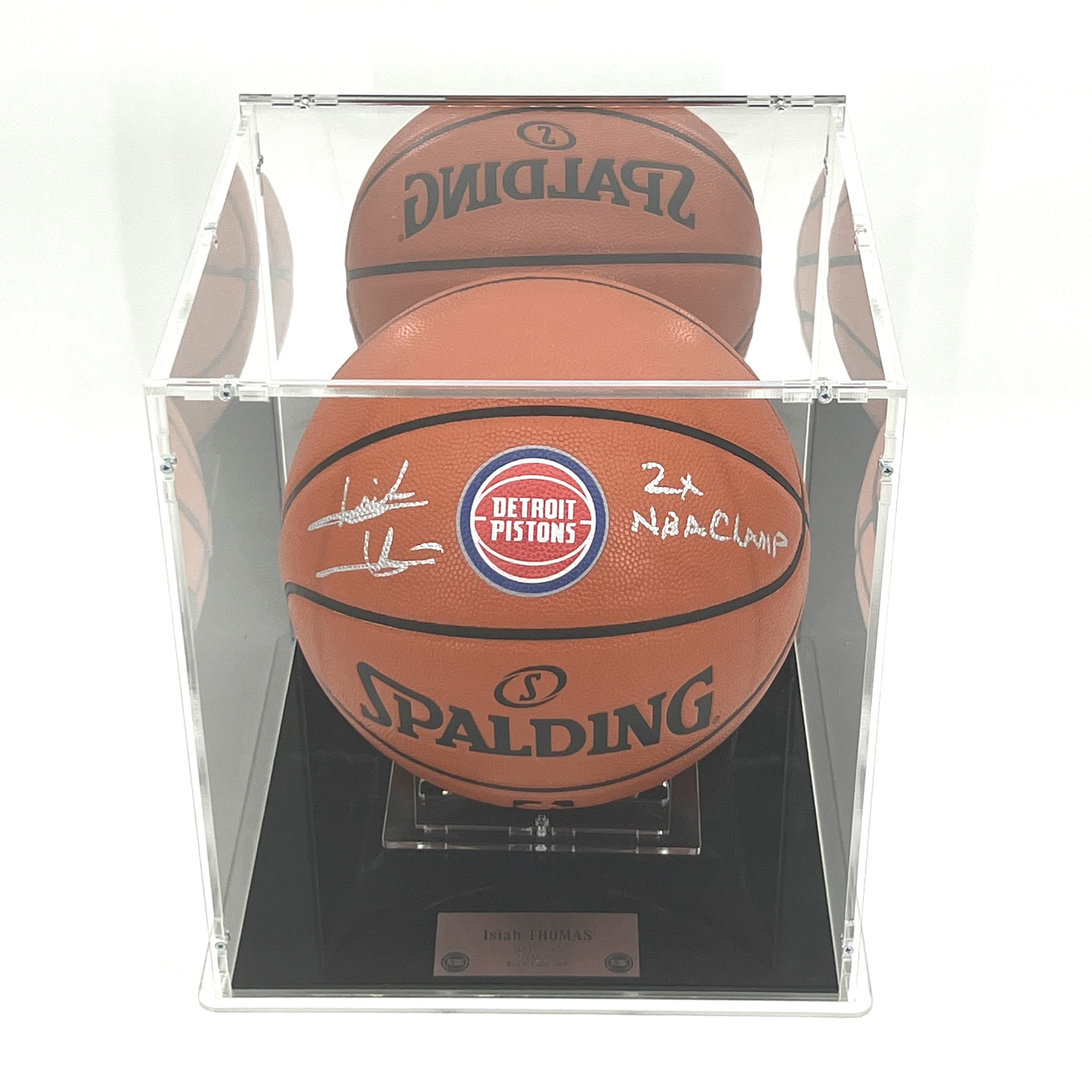 Isiah Thomas Signed Basketball in Display Case - CharityStars
