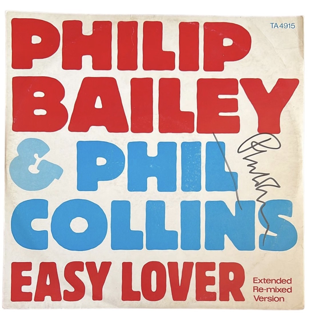 Phil Collins Signed Easy Lover 12" Vinyl - CharityStars