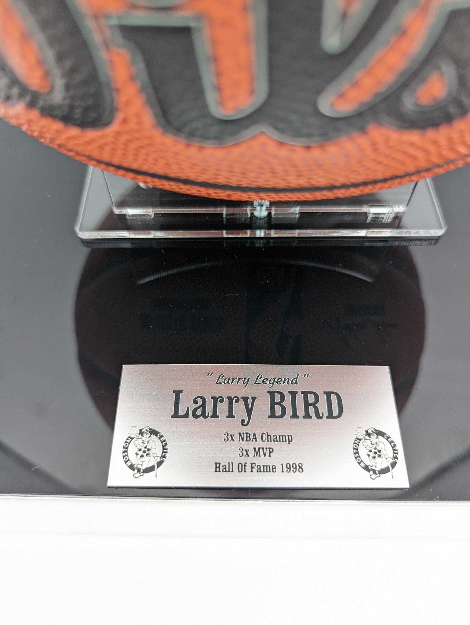 Larry Bird Signed Basketball in Display Case - CharityStars