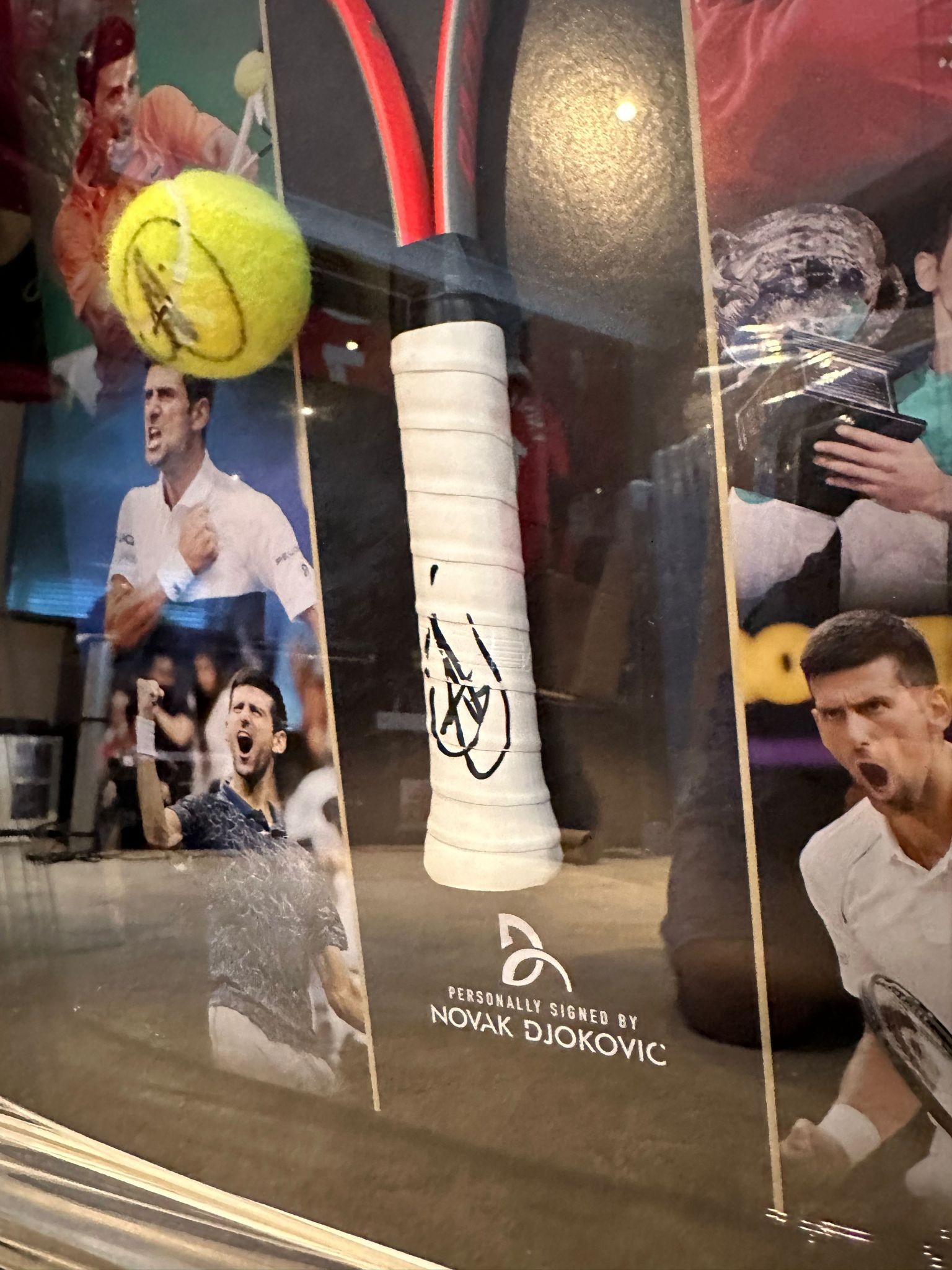 Novak Djokovic Signed and Framed Tennis Racket - CharityStars