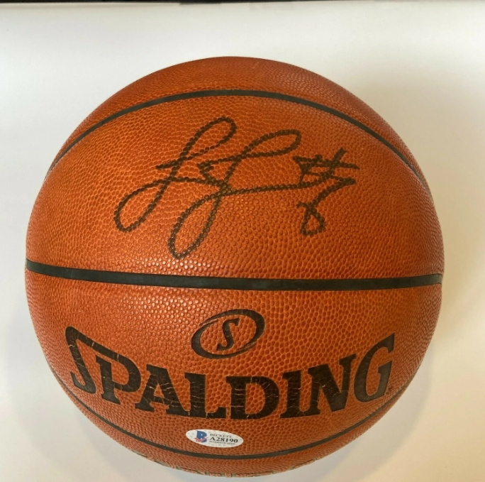 Lebron James Signed Game Used Spalding NBA Basketball - CharityStars