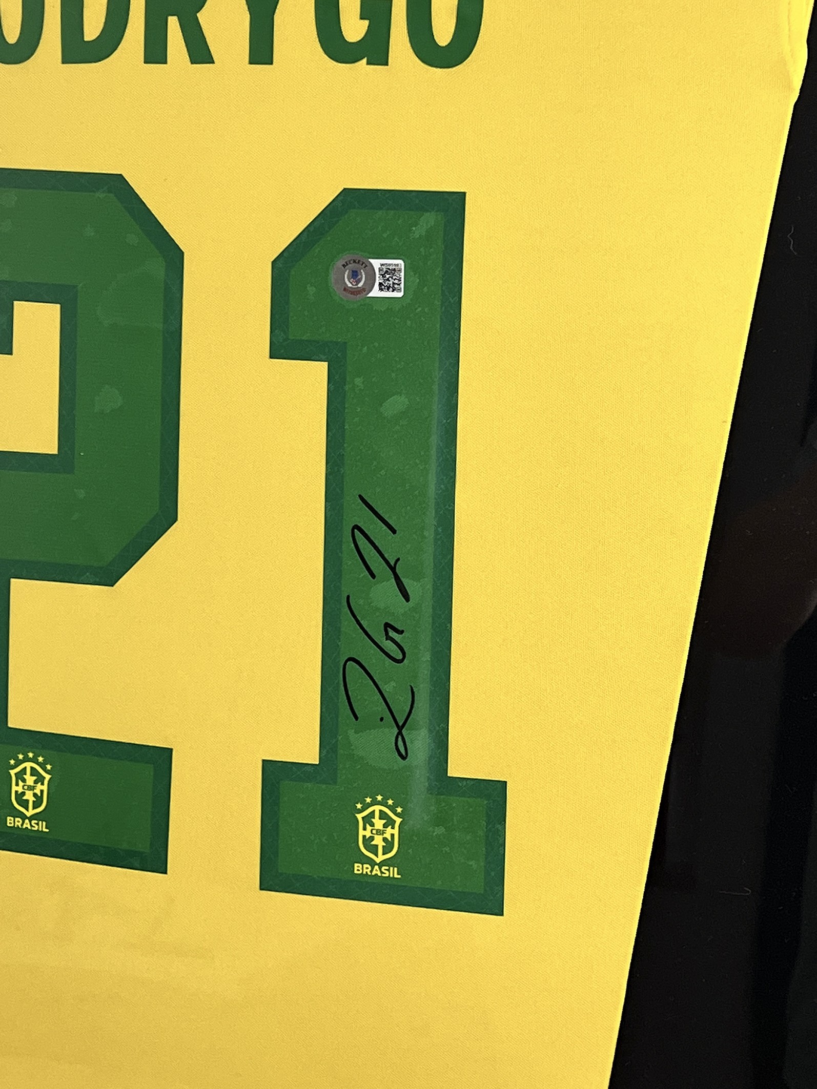 Rodrygo's Brazil Signed and Framed Shirt - CharityStars