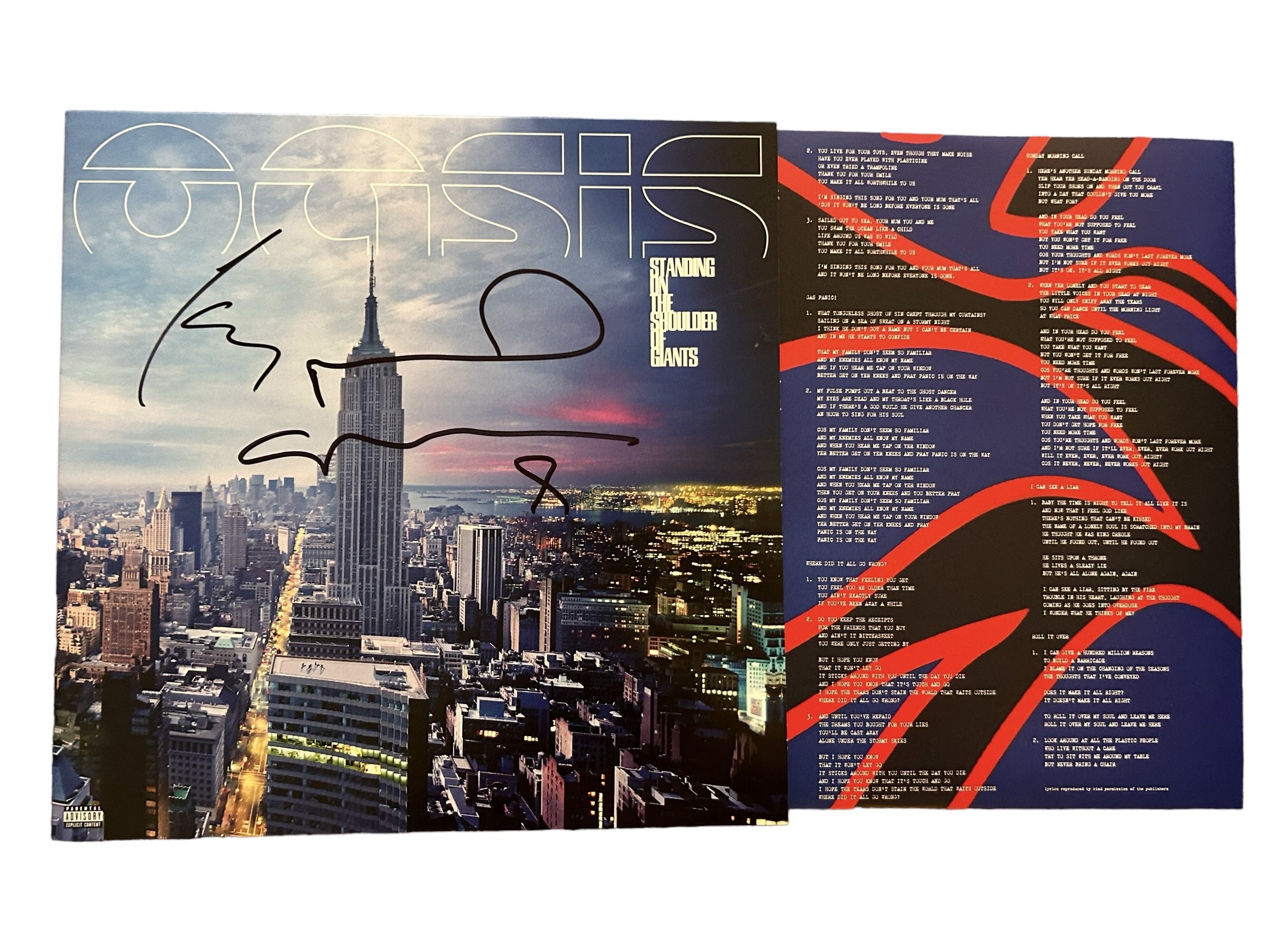 Oasis Signed Vinyl by Noel Gallagher and Liam Gallagher - CharityStars