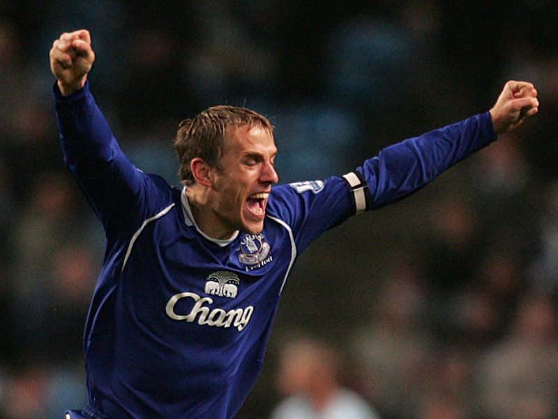 Phil Neville's Everton Signed Mounted Autograph Cut - CharityStars