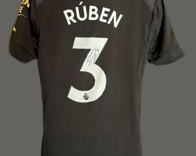 Rúben Dias' Manchester City 2022/23 Signed Official Away Shirt ...