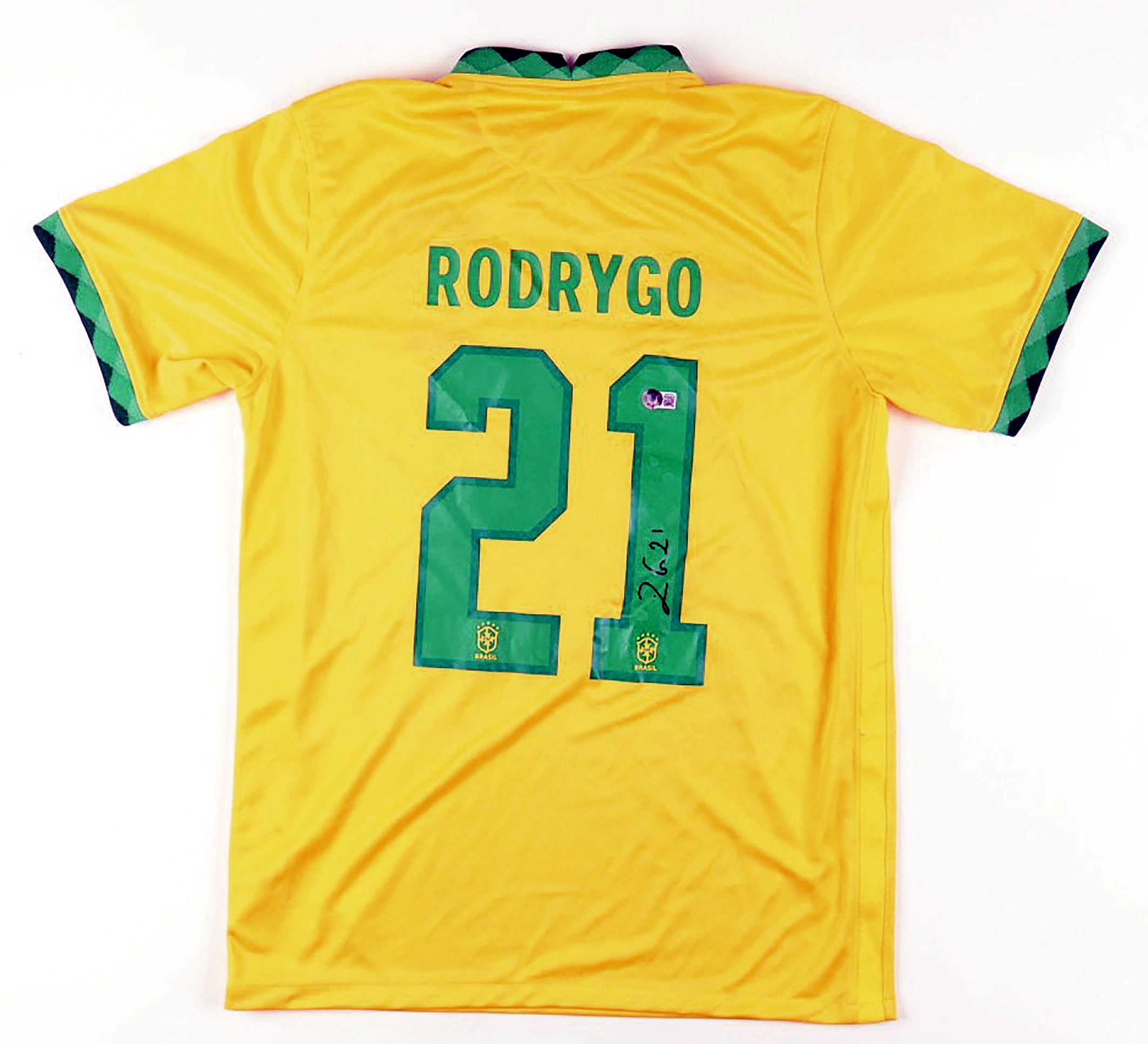 Rodrygo's Brazil Signed and Framed Shirt - CharityStars