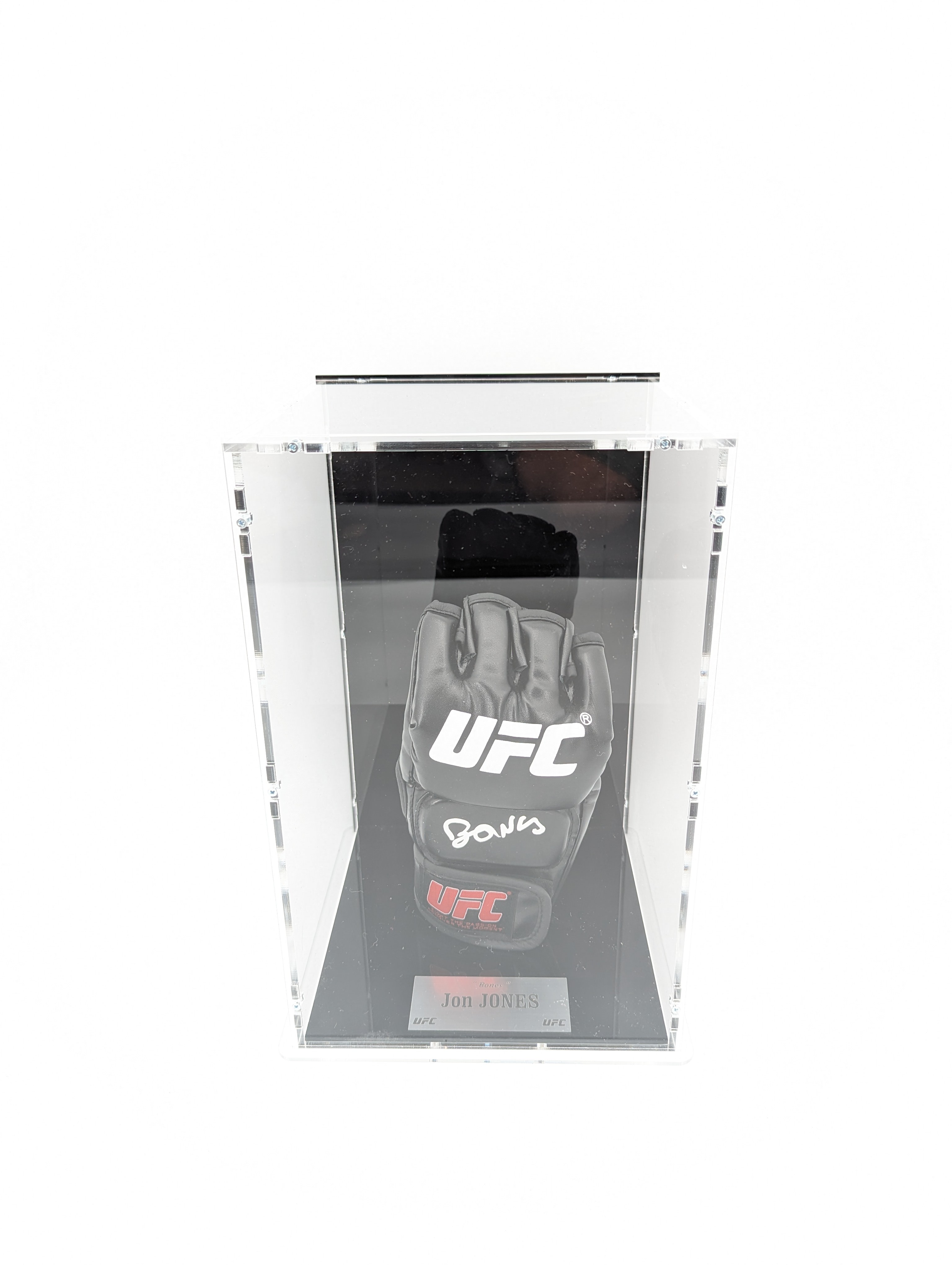 Jon Jones Signed UFC Glove in Display Case - CharityStars
