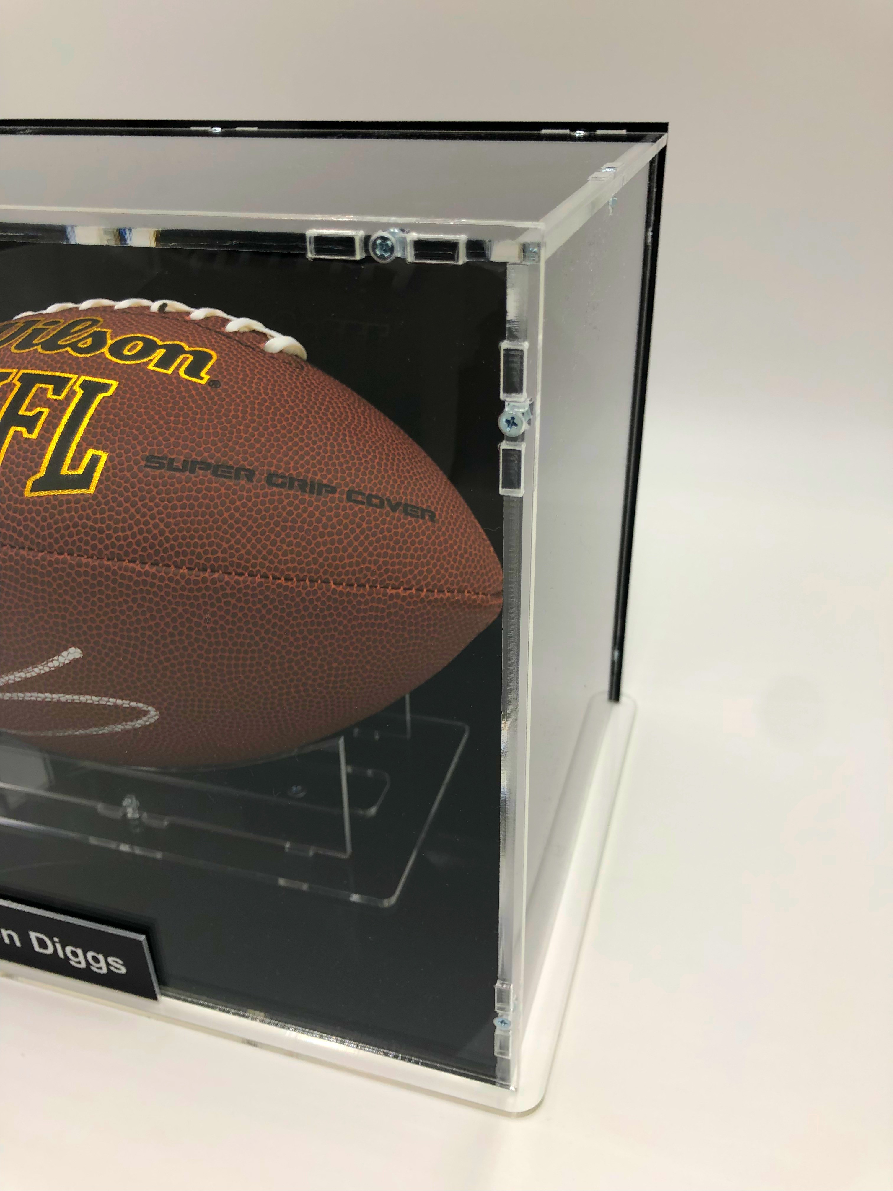 Stefon Diggs Signed Football In Display Case - CharityStars