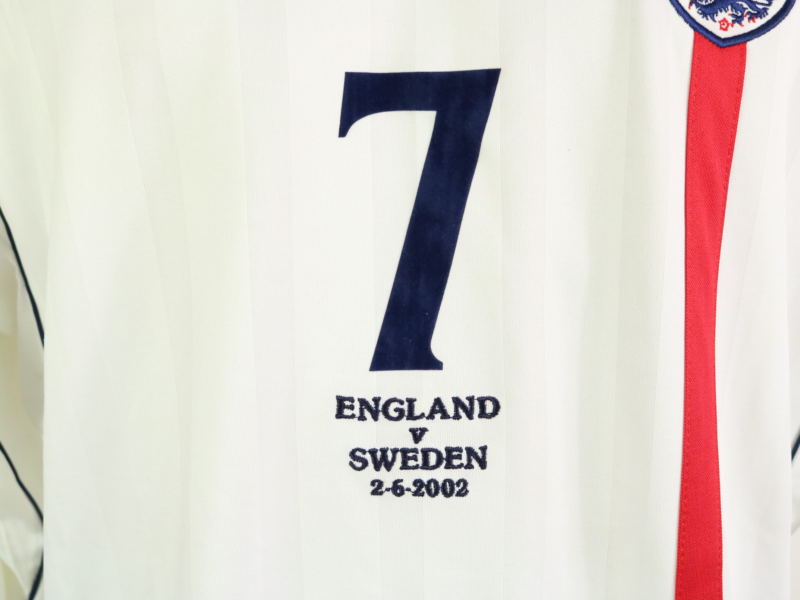 Beckham's Match Shirt, England vs Sweden WC 2002 - CharityStars
