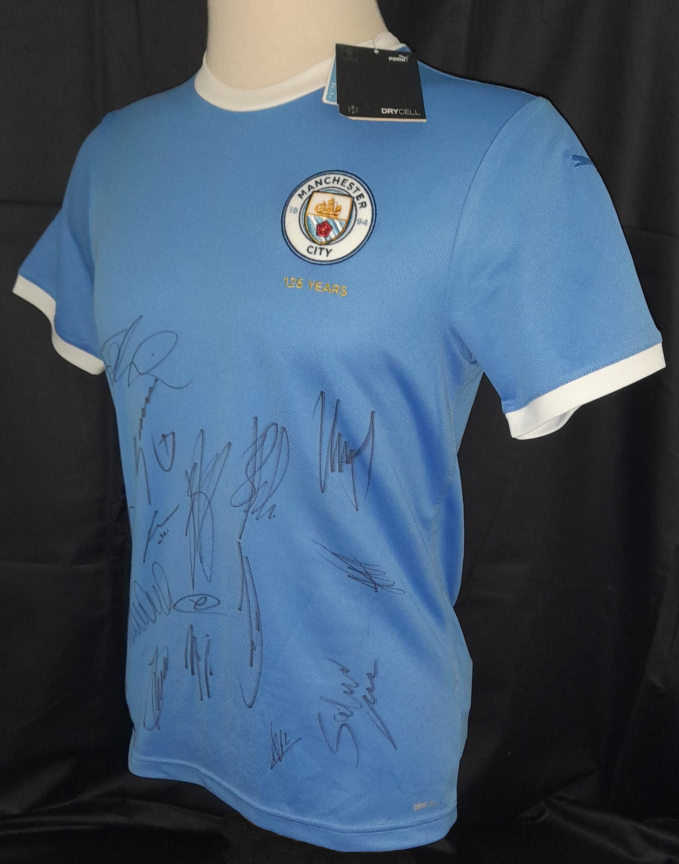 Manchester City 125th Anniversary 2019/20 Squad Signed Shirt - CharityStars