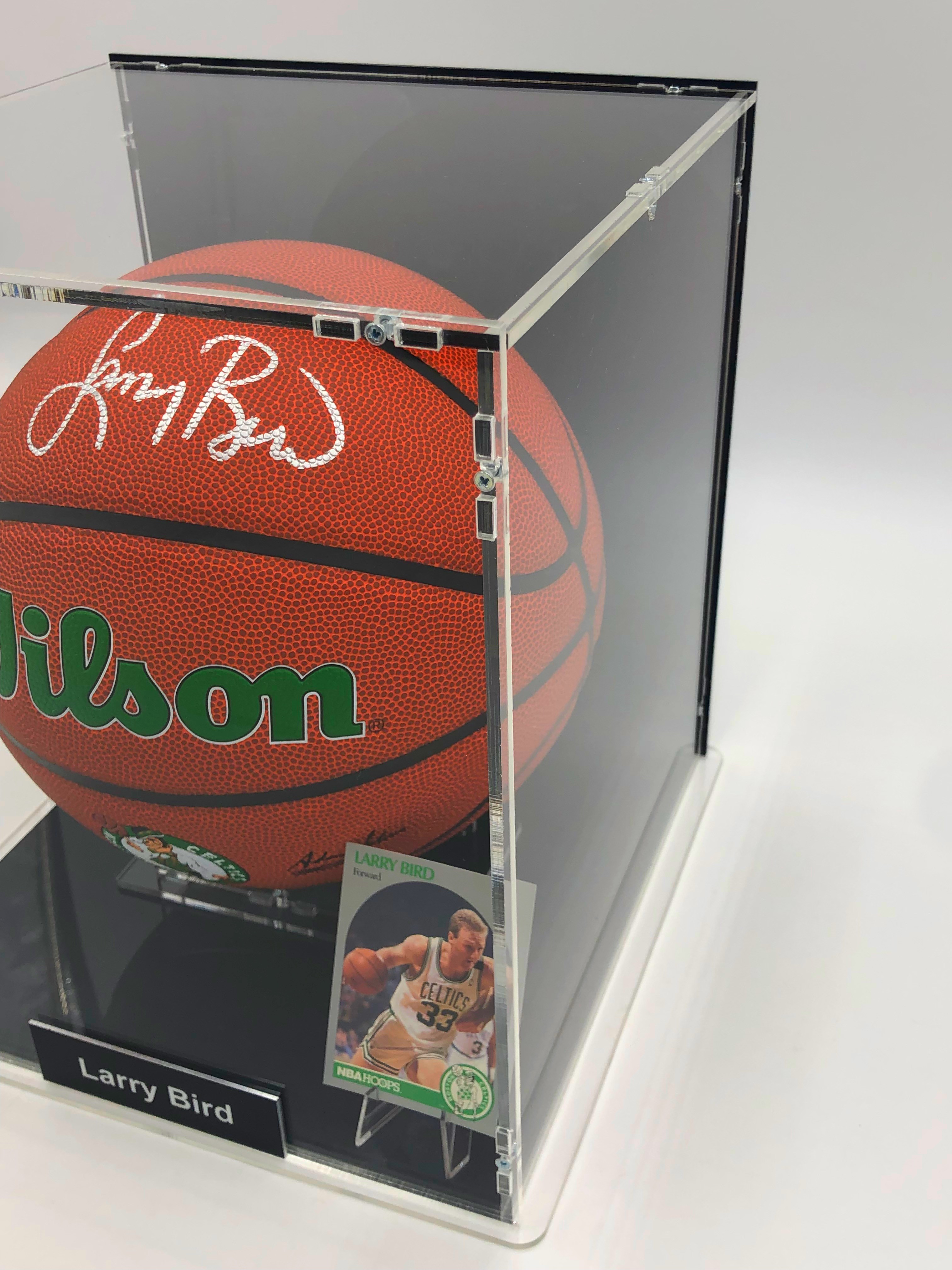 Larry Bird Signed Basketball In Display Case - CharityStars