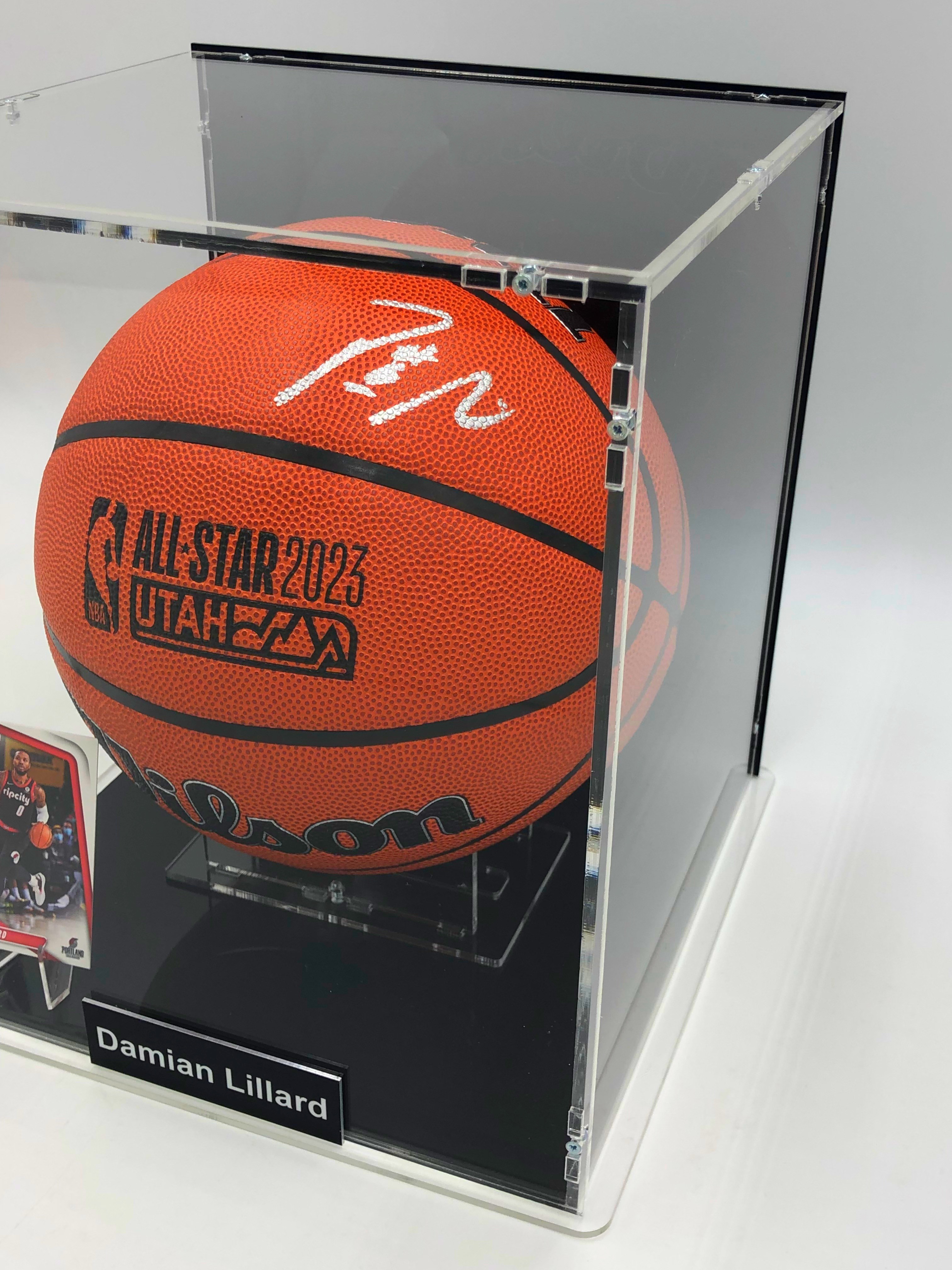 Damian Lillard Signed Basketball In Display Case - CharityStars