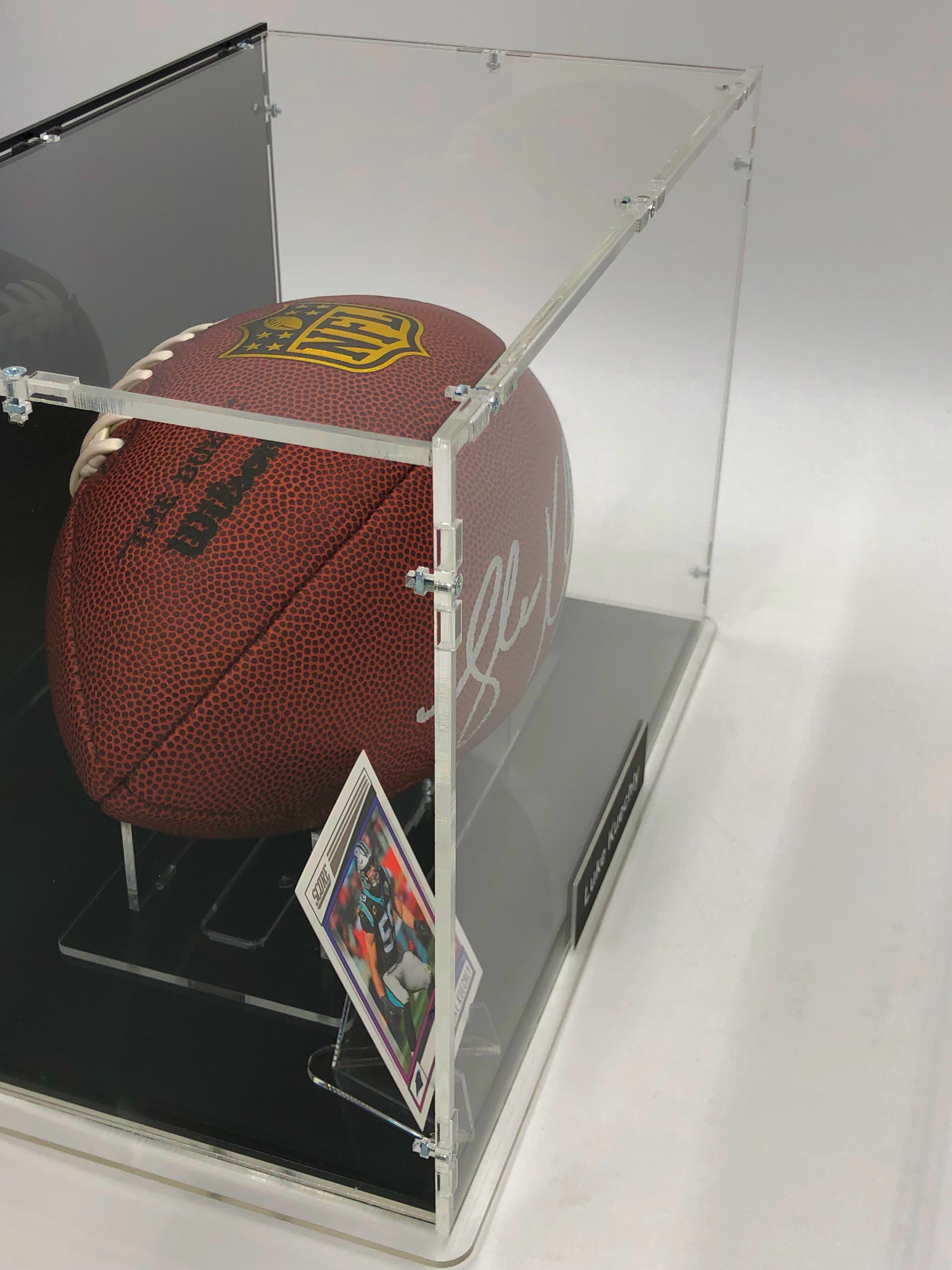 Luke Kuechly Signed Football In Display Case - CharityStars