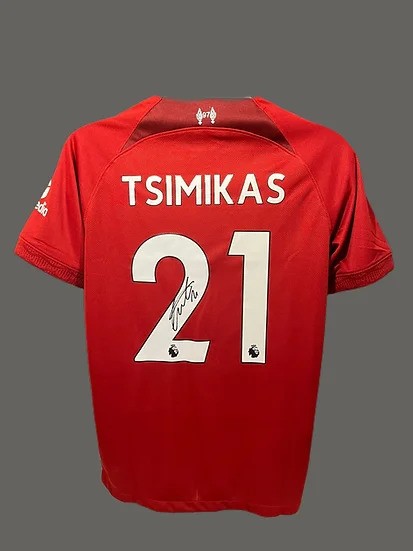 Konstantinos Tsimikas' Liverpool 2022/23 Signed and Framed Shirt ...