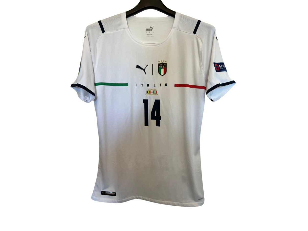Chiesa Signed Match Shirt, Belgium vs Italy 2021 - CharityStars