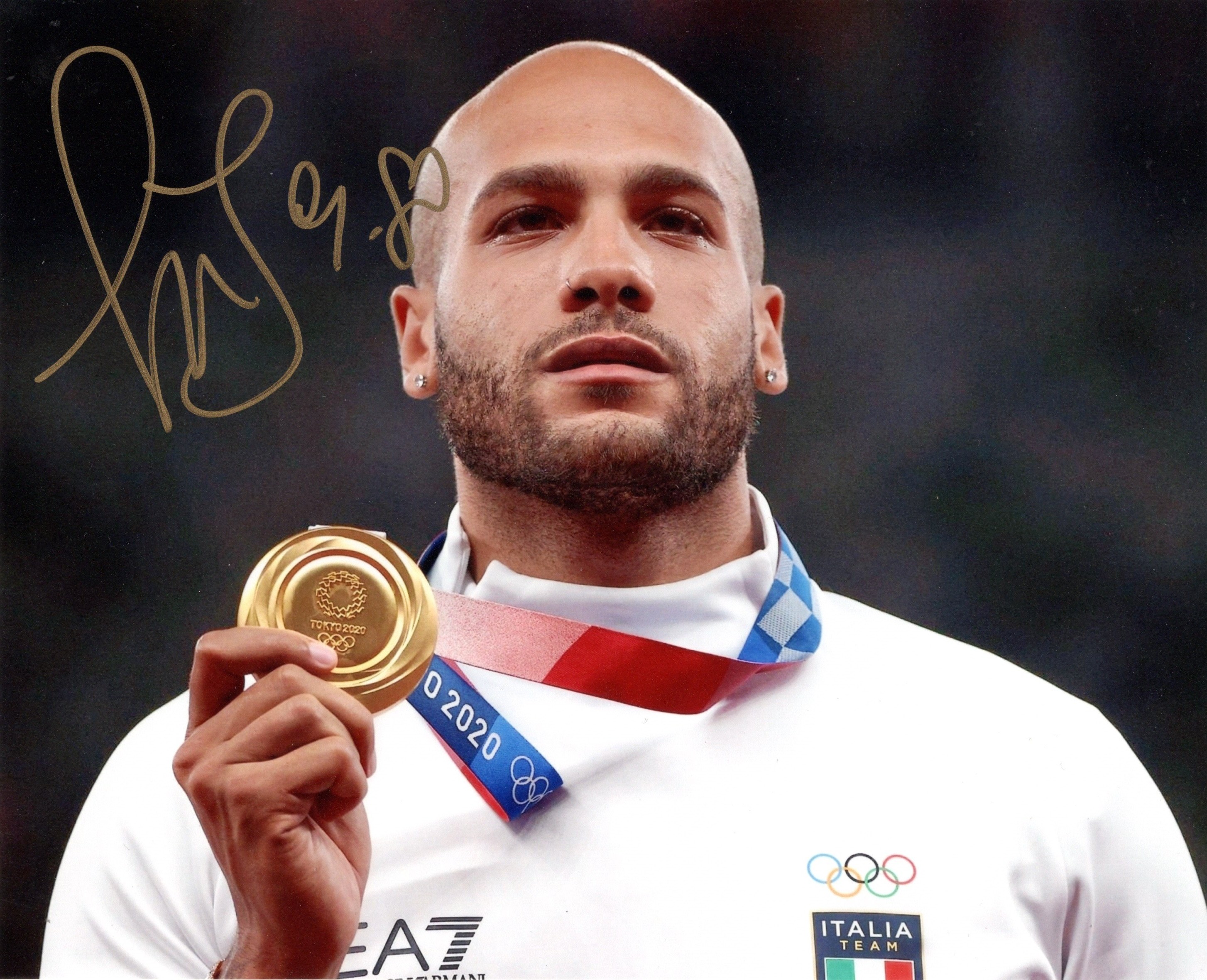 Photograph signed by Marcell Jacobs - CharityStars