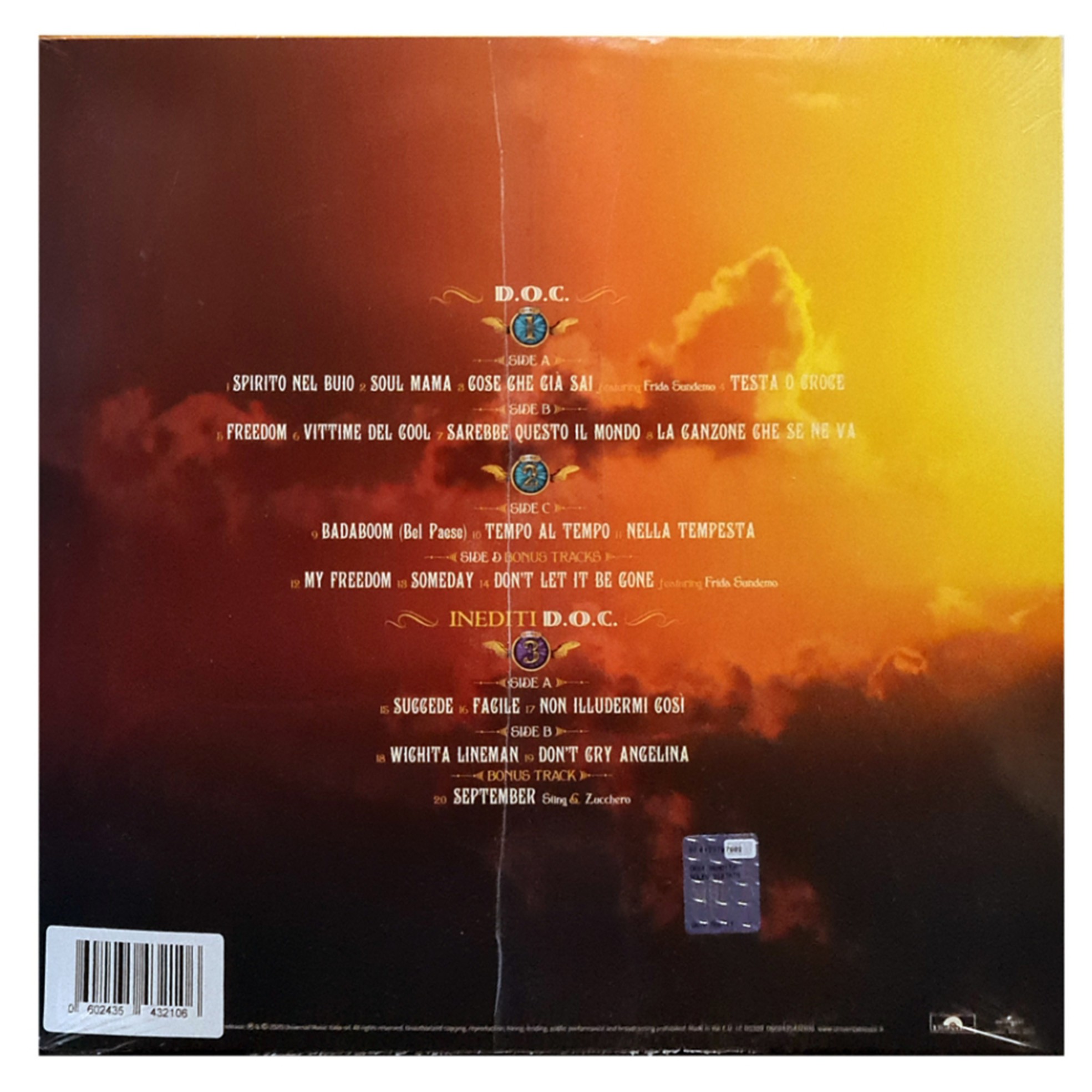 Triple LP 'D.O.C.' Deluxe Edition signed by Zucchero - CharityStars