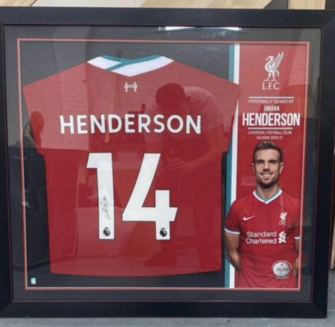 Jordan Henderson's Liverpool Signed and Framed Shirt - CharityStars