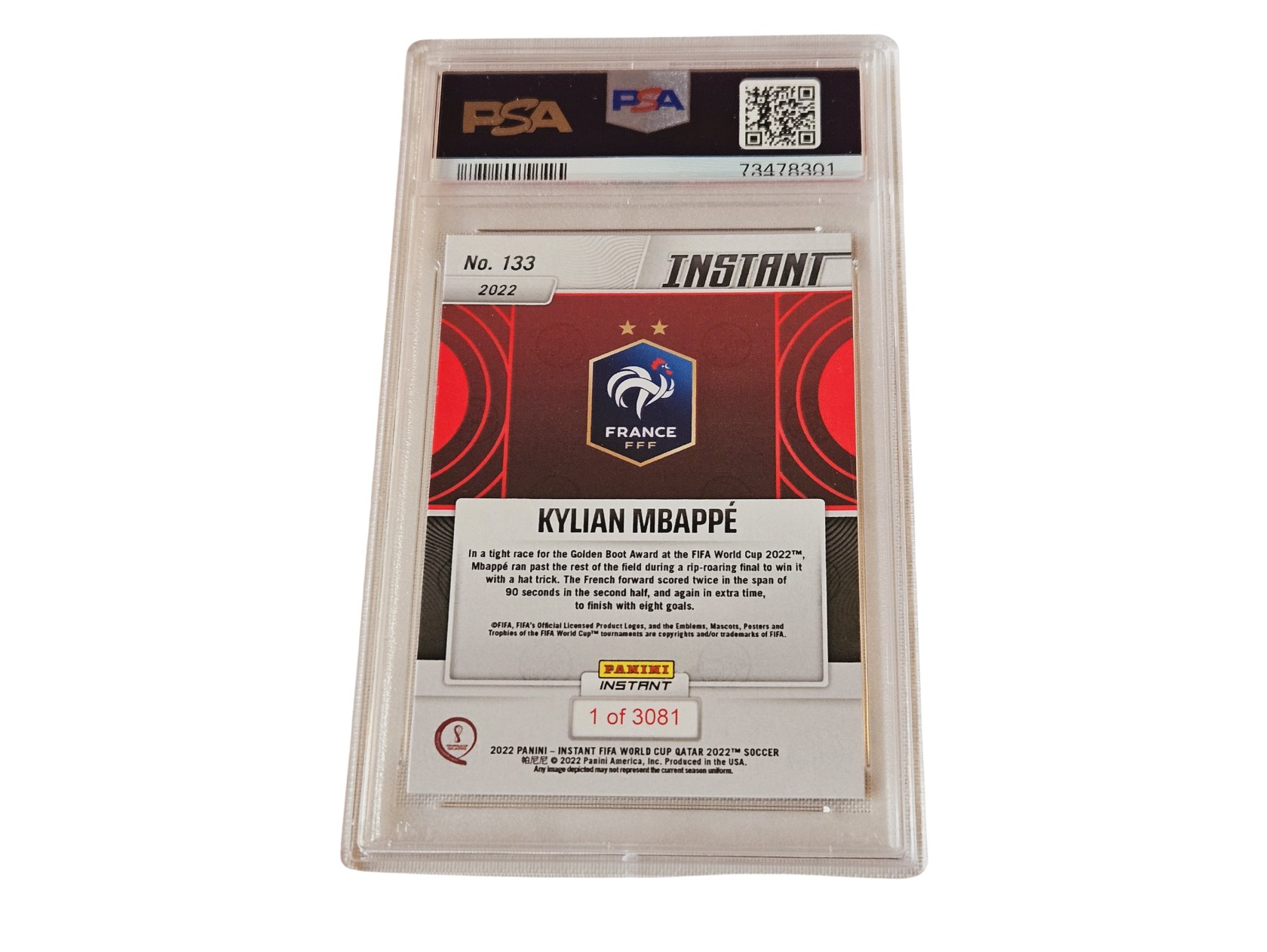 Kylian Mbappe FIFA World Cup Panini Instant Card 2022 - #133 - CharityStars