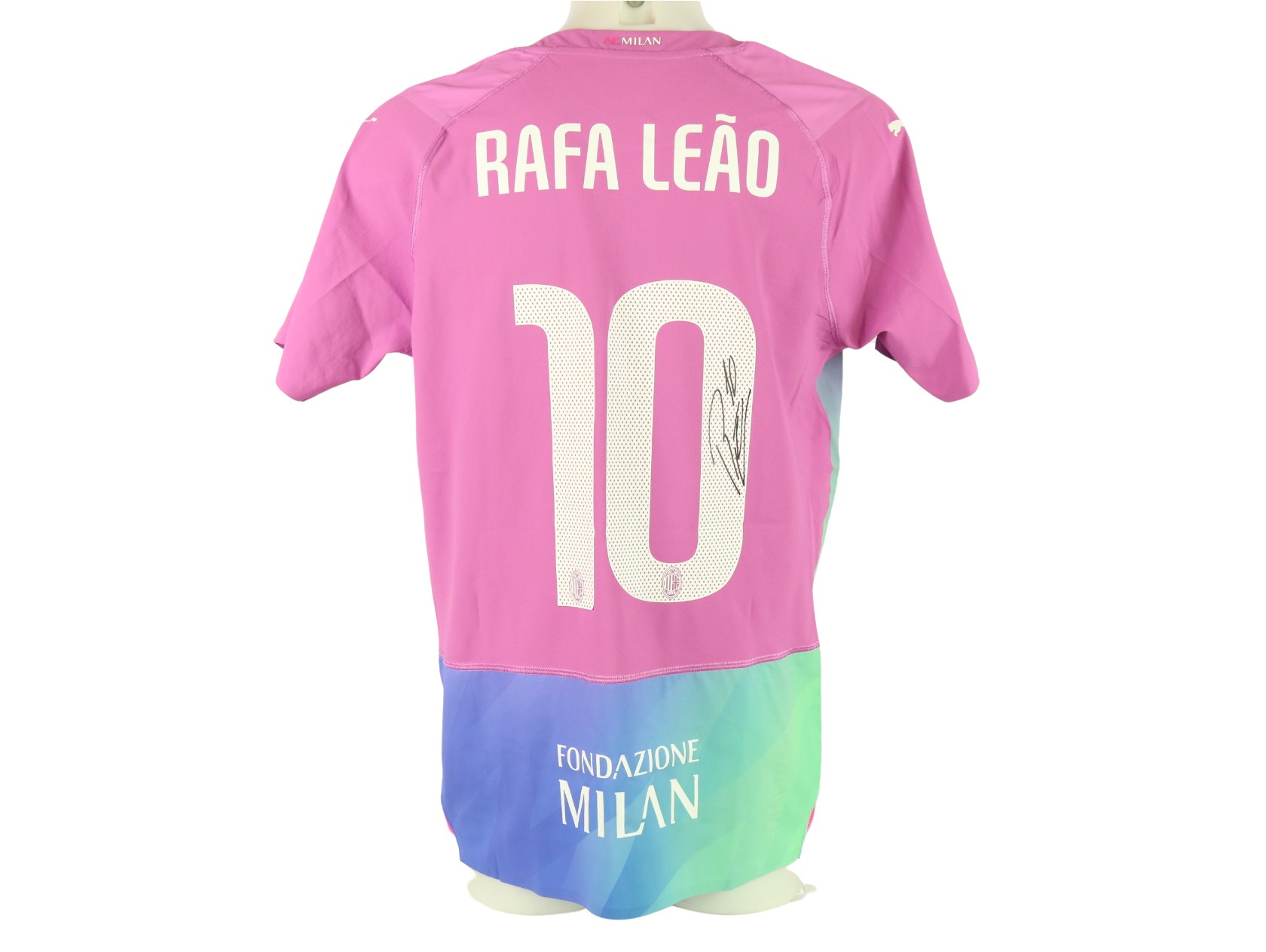 Rafa Leao Milan Match Signed Shirt, 2023/24 - CharityStars