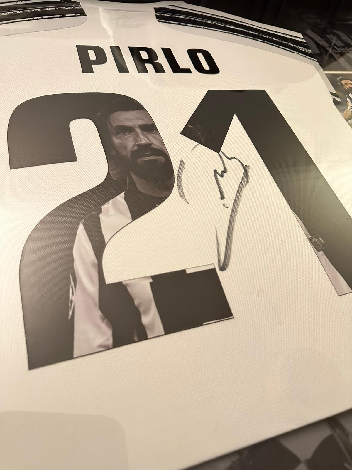 Andrea Pirlo Juventus Signed Shirt and Boot Display - CharityStars