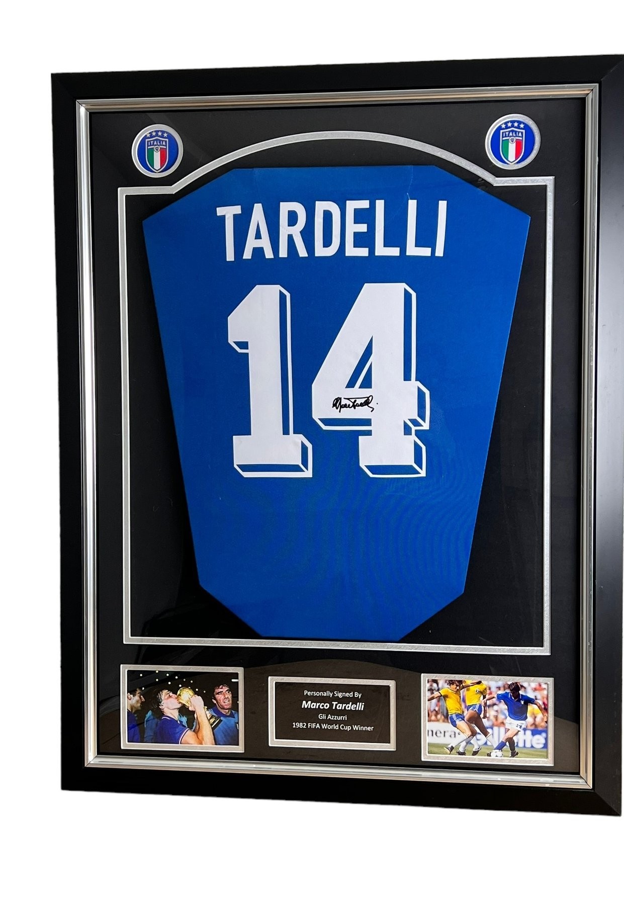 Marco Tardelli's 1982 Italy Signed and Framed Shirt - CharityStars