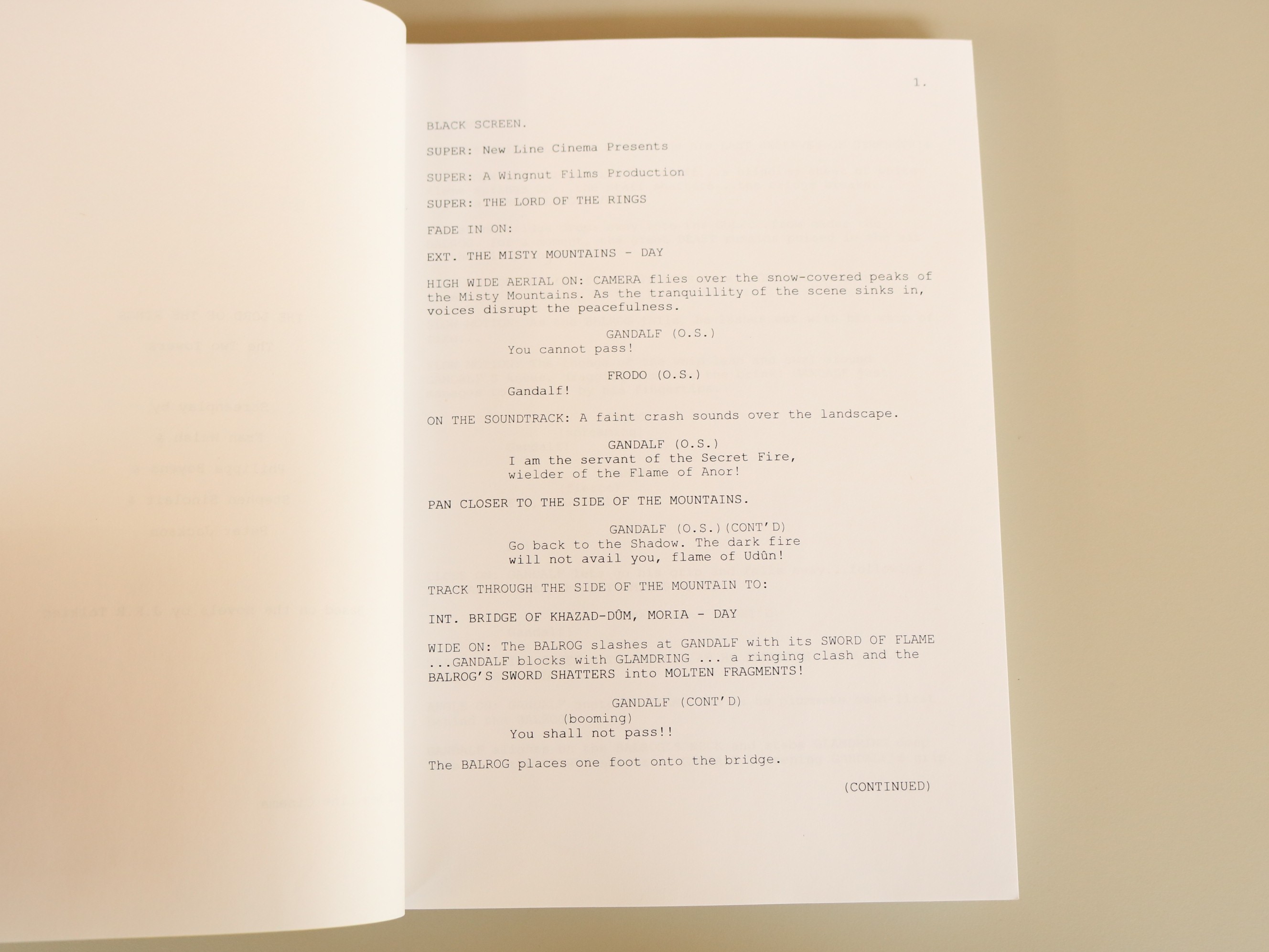 The Lord of the Rings: The Two Towers - Original Script - CharityStars