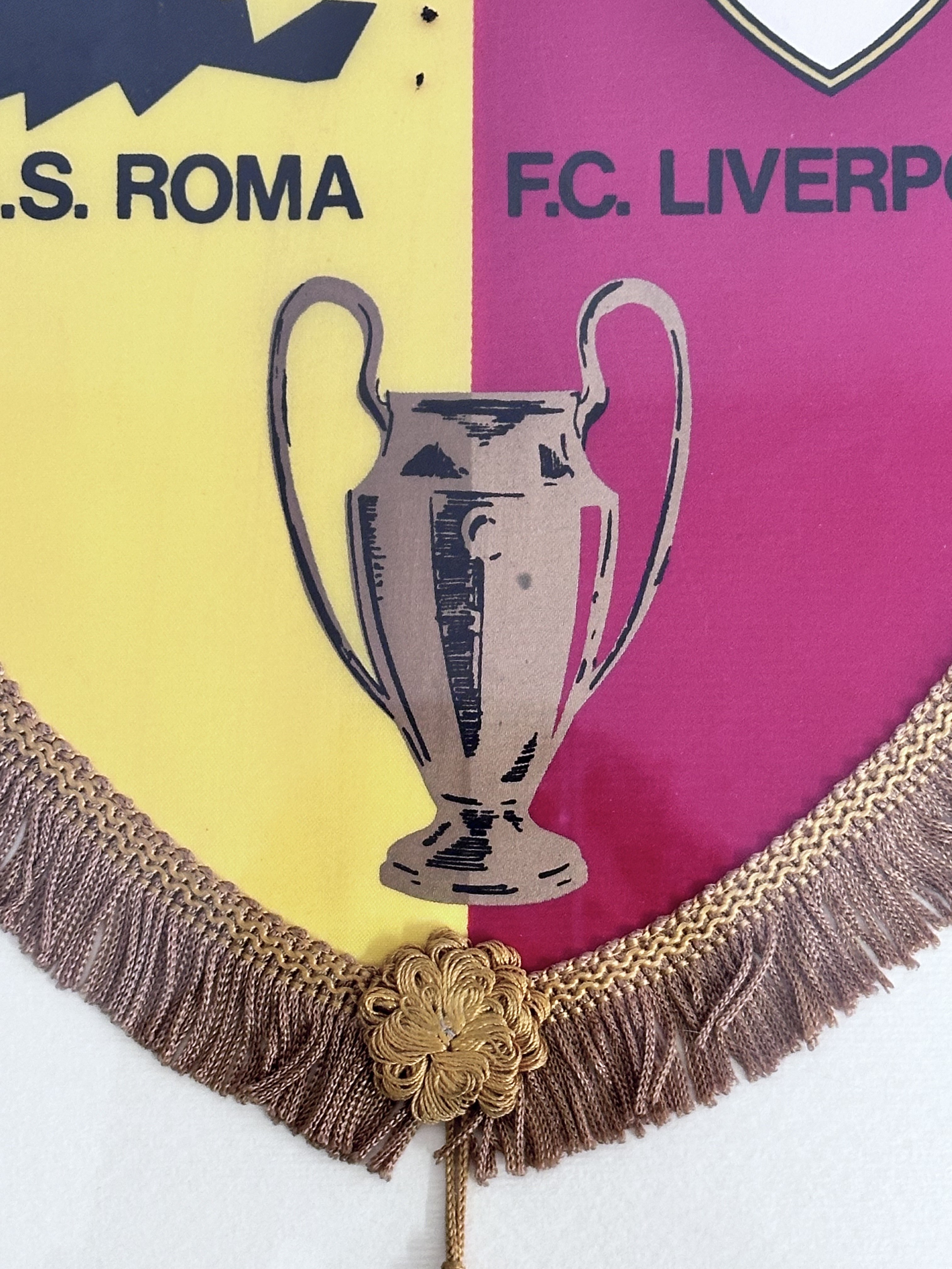 Roma vs Liverpool Match Pennant, Champions Cup Final 1984 - Framed ...