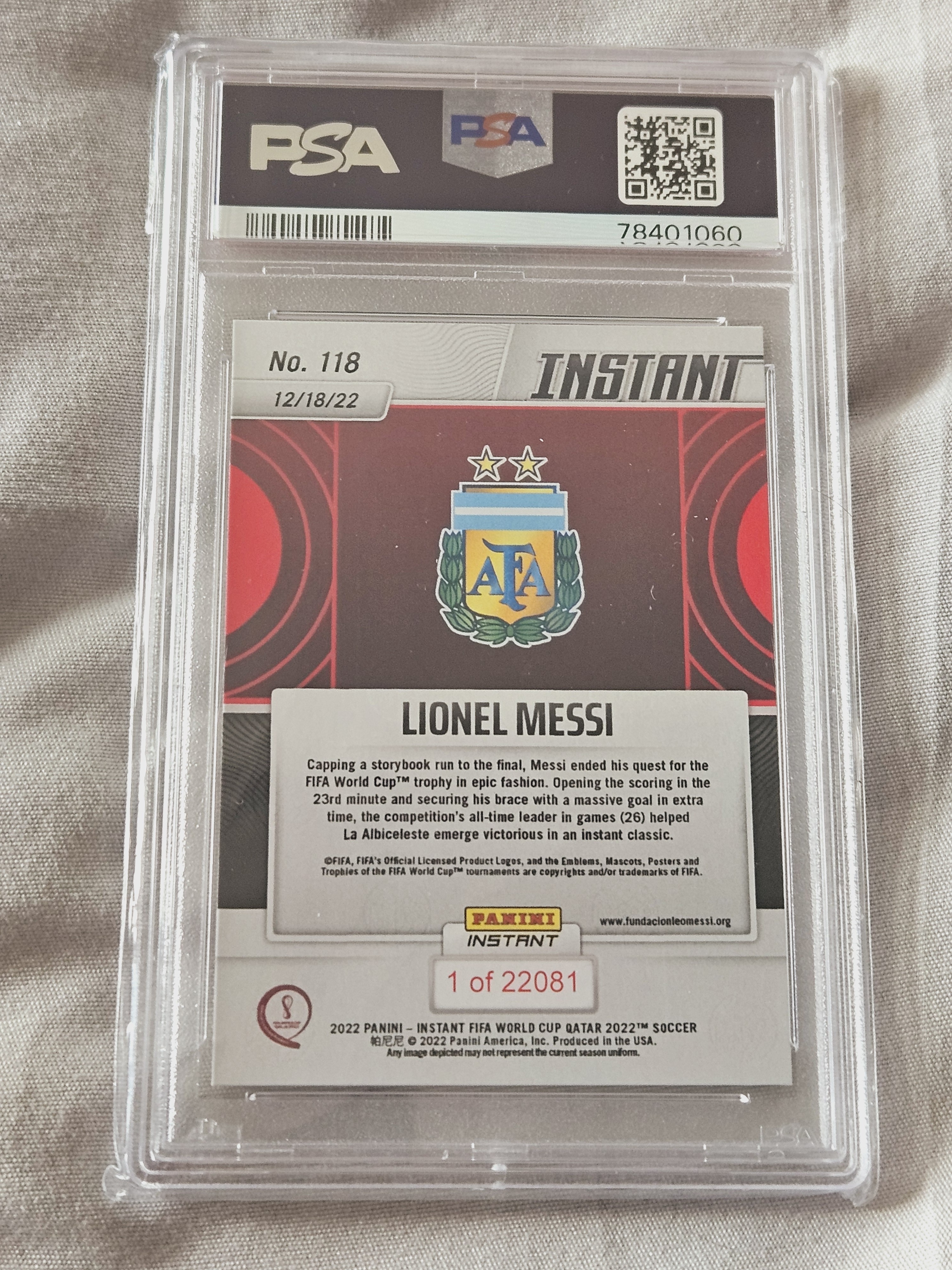 Lionel Messi FIFA World Cup Panini Instant Card 2022 - #118 - CharityStars