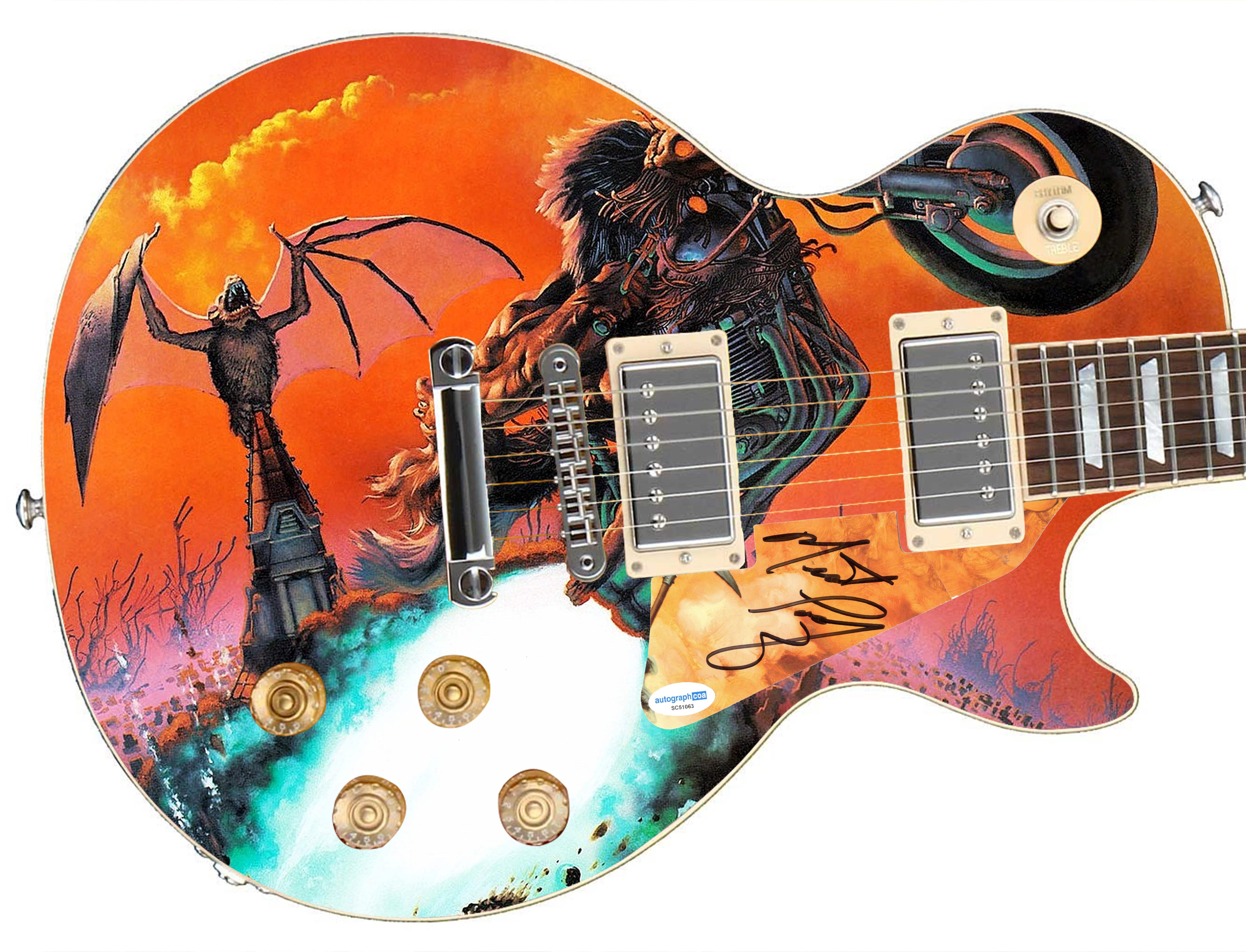 Meat Loaf Signed Custom Graphics Guitar - CharityStars