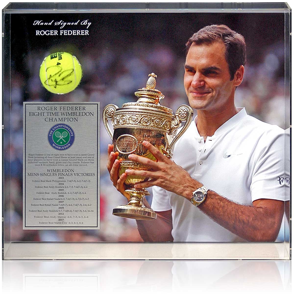 Roger Federer Signed Tennis Ball Presentation - CharityStars