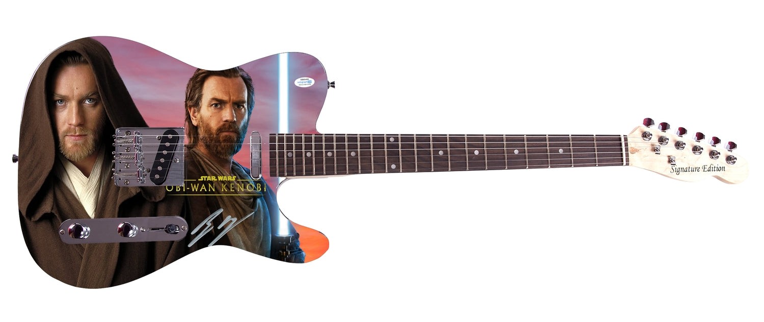 Ewan McGregor Signed Star Wars Custom Graphics Guitar - CharityStars