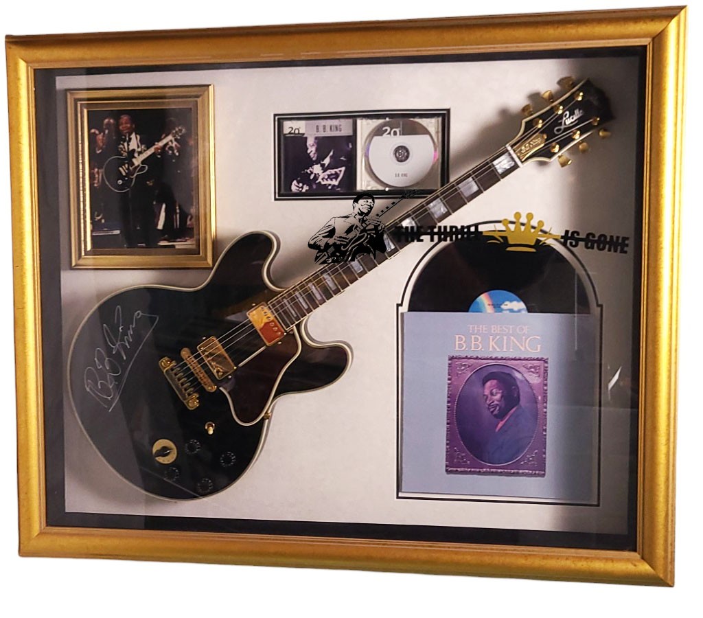 B.B. King Signed Custom Framed Gibson Lucille - CharityStars
