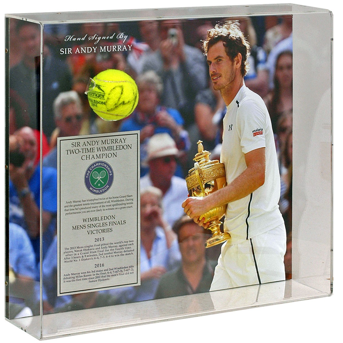 Sir Andy Murray Signed Tennis Ball Wimbledon Display - CharityStars