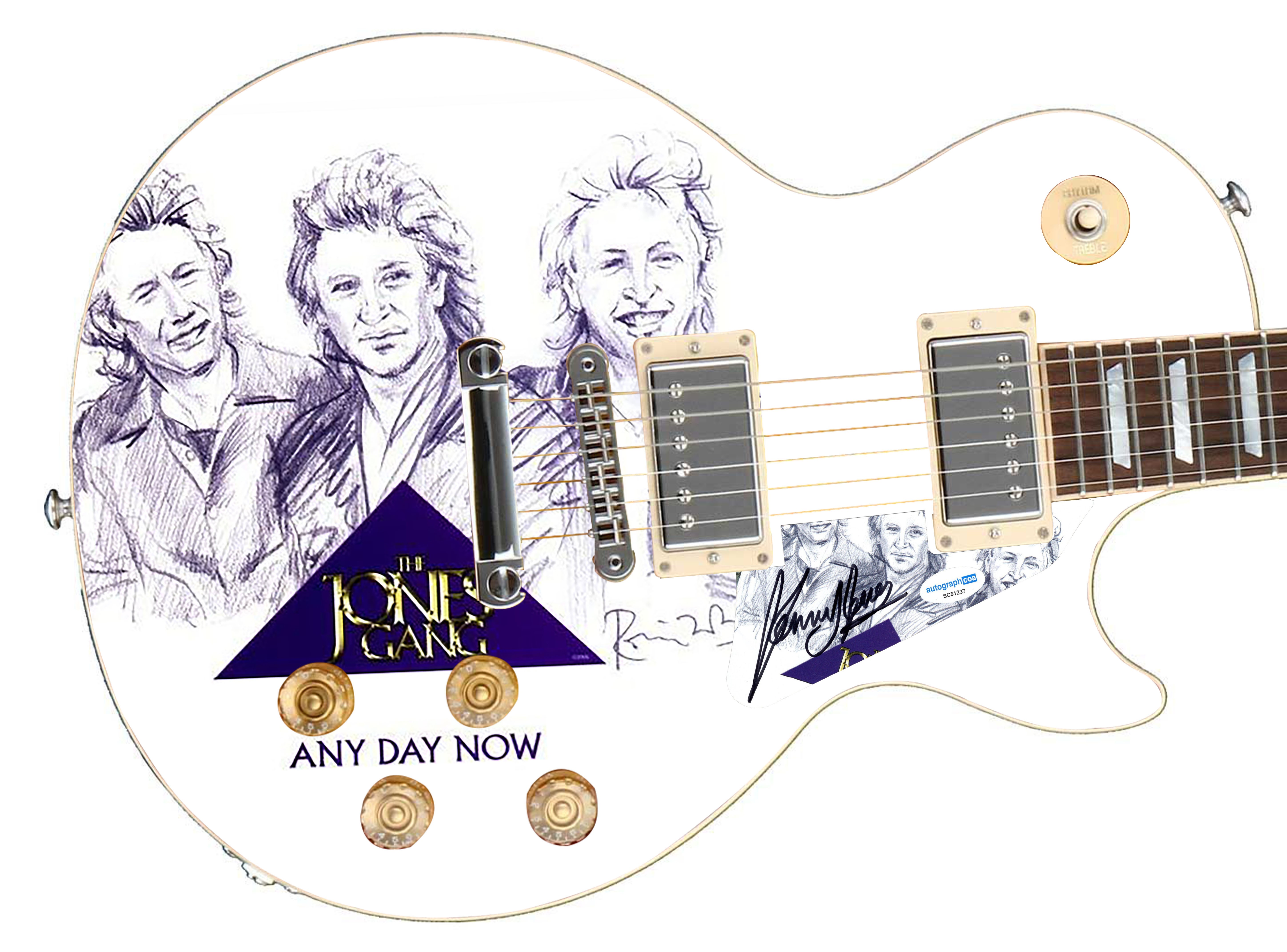 Kenney Jones Signed "Any Day Now" Custom Graphics Guitar - CharityStars
