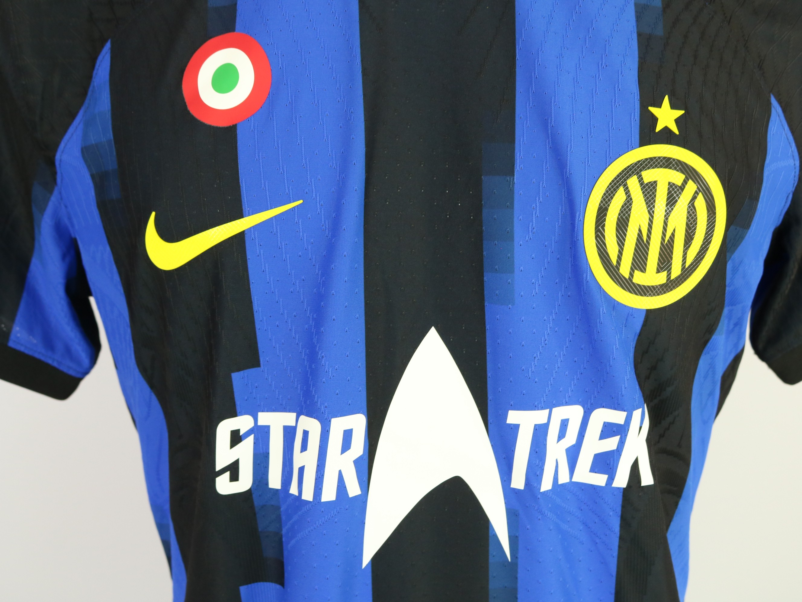 Bastoni's Inter Milan Match-Issued Shirt, 2023/24 "Star Trek Sponsor ...
